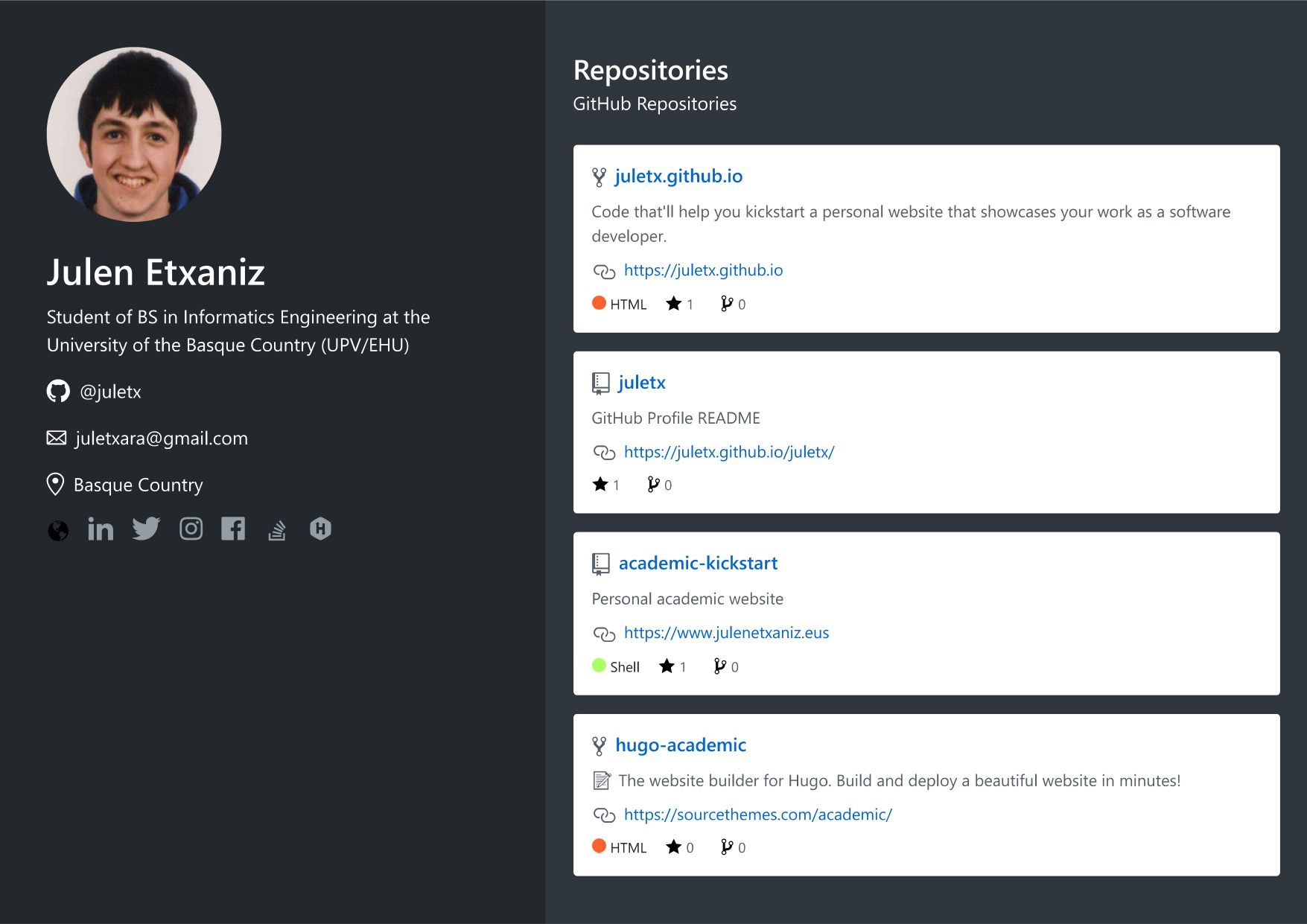 GitHub Website | Julen Etxaniz